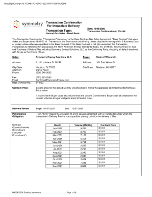 Fillable Online Transaction Confirmation For Immediate Delivery ...