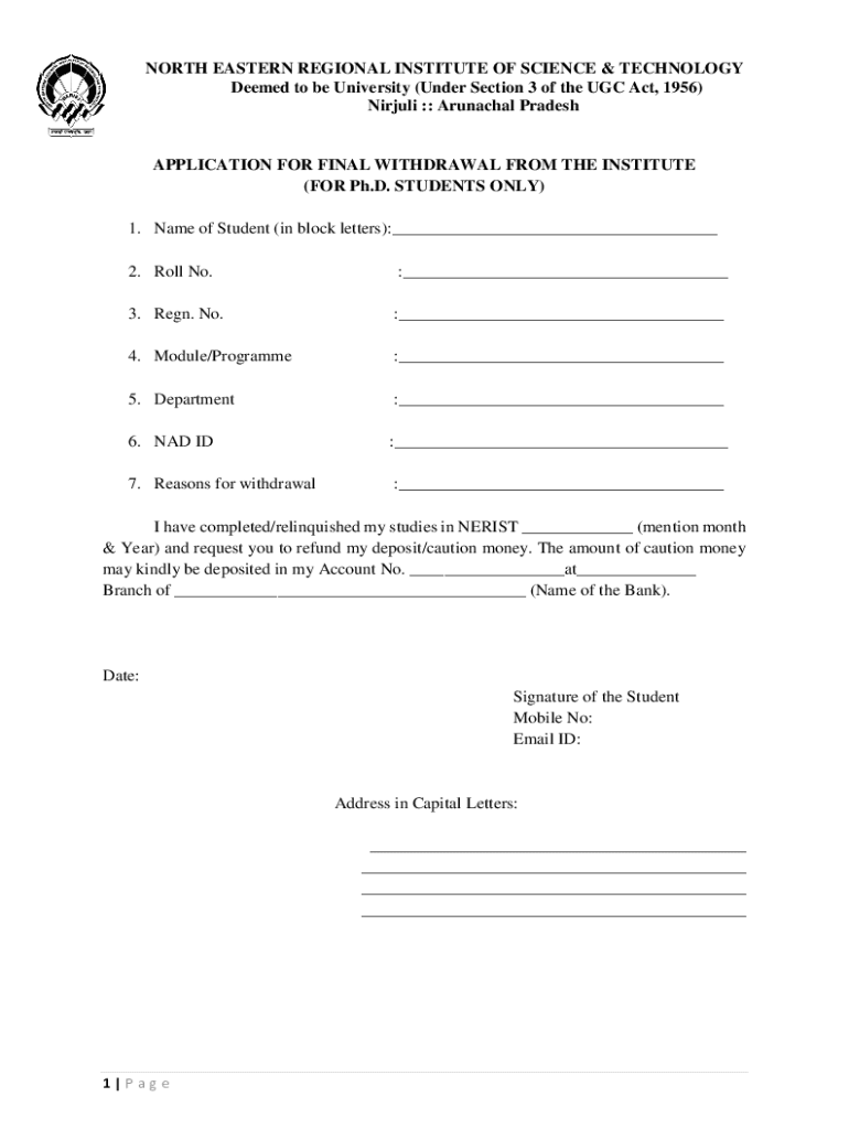 Fillable Online nerist ac Guidelines to fill up the Online Application ...