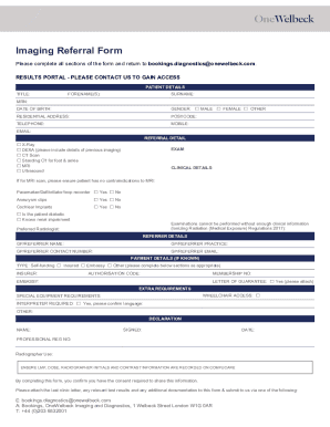 Fillable Online IMAGING REQUEST FORM Fax Email Print - pdfFiller