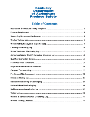 Fillable Online FARM FOOD SAFETY PLAN TEMPLATEThe Land Connection Fax ...