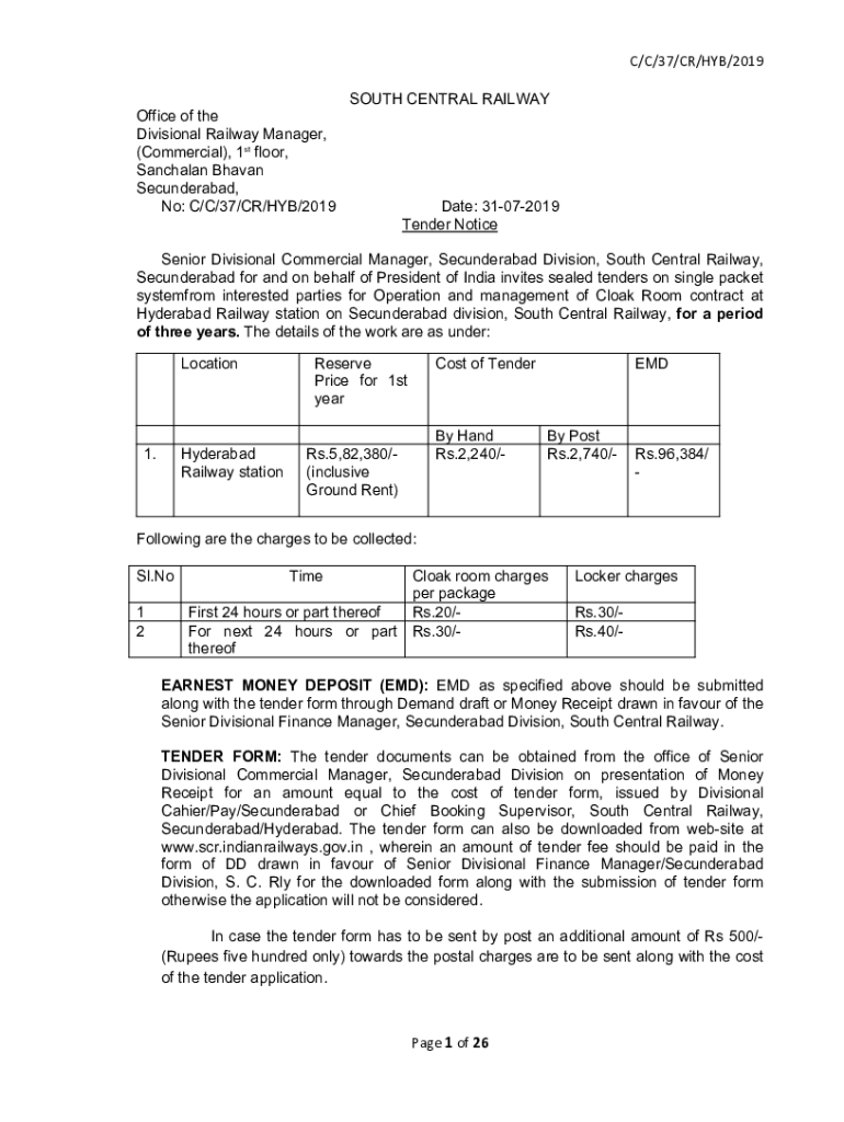 Fillable Online RTI Information - South Central Railway Fax Email Print ...