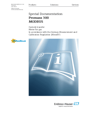 Fillable Online Promass 300 MODBUS. Special Documentation; Promass 300 ...