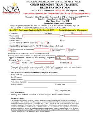 Fillable Online NOVA Basic Victims Crisis Assistance and Response Team ...
