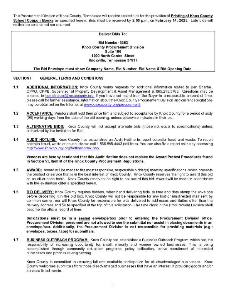 Fillable Online City of Knoxville Procurement Policies and Procedures Fax Email Print - pdfFiller