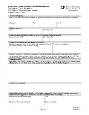 Fillable Online APC-28 Form: Alternative Open Burning (Please Type or ...