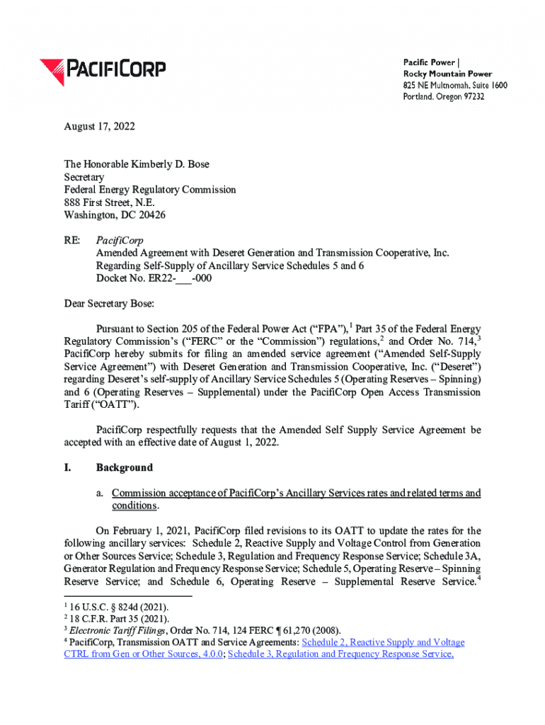 Fillable Online February 2, 2023 The Honorable Kimberly D. Bose Secretary ... Fax Email Print ...