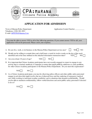 Fillable Online POLICE -Vacation Watch Form - Town of Marana Fax Email ...