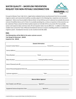 Fillable Online BACKFLOW PREVENTION REQUEST FOR NON-POTABLE ... Fax Email Print - pdfFiller