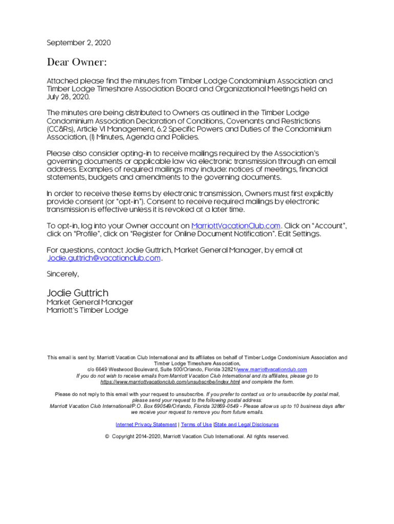 Fillable Online Dear Owner: - Marriott Vacation Club Fax Email Print ...