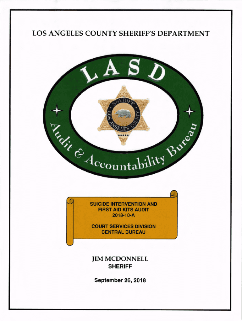 Fillable Online The Los Angeles County Sheriff's Department (Department ...