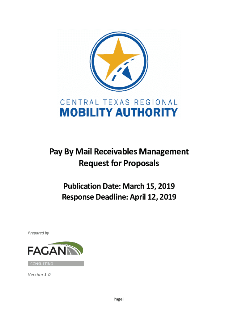 Fillable Online Pay By Mail Receivables Management Request for ...