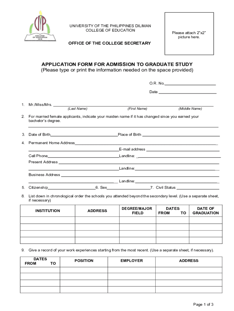 Fillable Online educ upd edu Fillable Online educ upd edu PDF Graduate ...