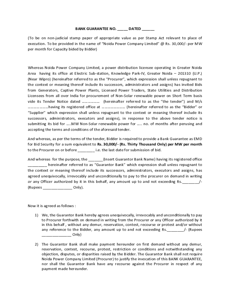 Fillable Online Format for Performance Bank Guarantee - WordPress.com ...