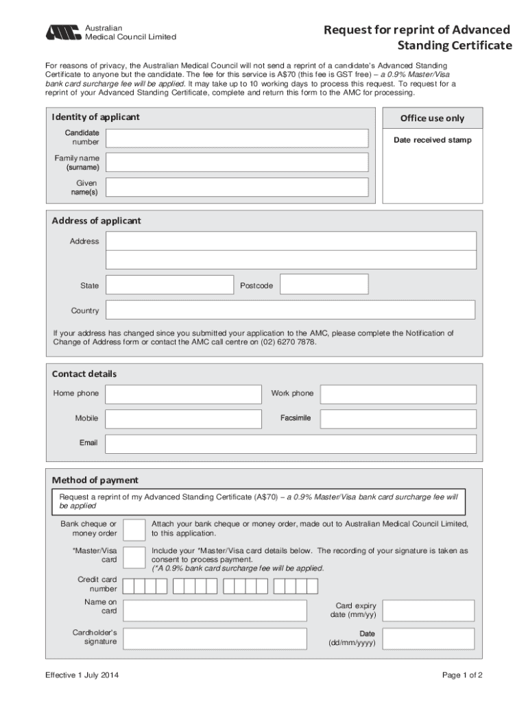 Fillable Online Request for reprint of EICS certificate Fax Email Print - pdfFiller