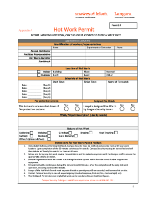 Fillable Online Hot Work: Responsibilities, Managing Hazards &J.S. Held ...
