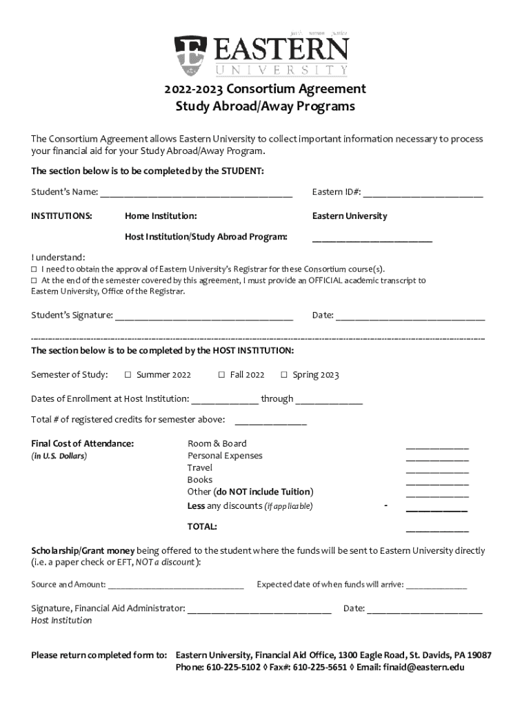Fillable Online The Study Abroad Office has notified us of your intention to ... Fax Email Print ...