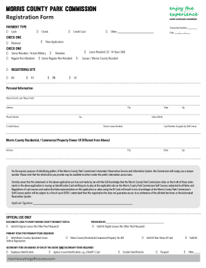 Fillable Online Morris County Park Commission Fax Email Print - pdfFiller