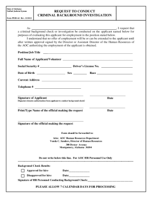 Fillable Online eforms alacourt FORM C: State Background Check (ALEA ...