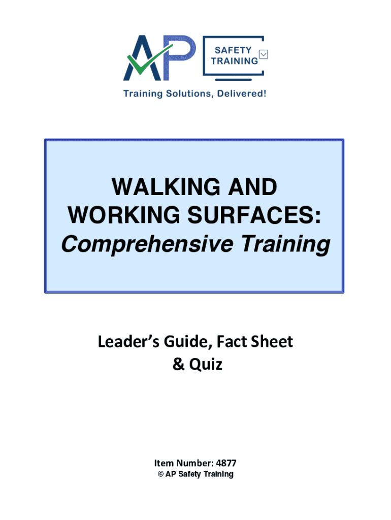 Fillable Online The Best Walking-Working Surfaces Safety Training ...