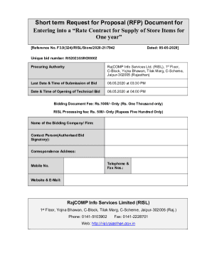 Fillable Online risl rajasthan gov Request for Proposal Documents - Getting Better Terms With a ...