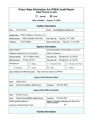 Fillable Online PREA Annual Reports and Audits - Prison Rape ... - CDCR ...