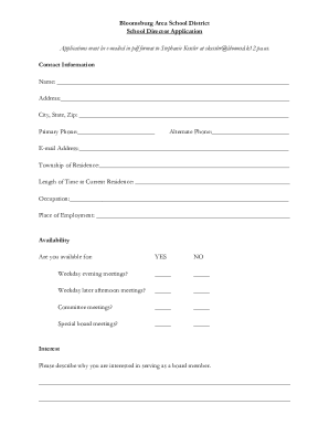 Fillable Online Facilities Use Request Form - Bloomsburg Area School ...