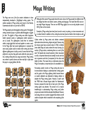 Fillable Online Ancient Maya writing: A brief history of Maya scripts ...