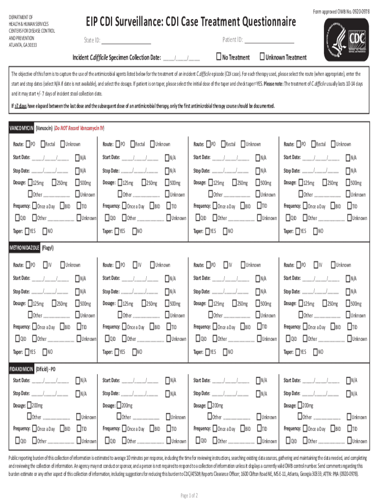 Fillable Online C. difficile Infection Laboratory Identification ...