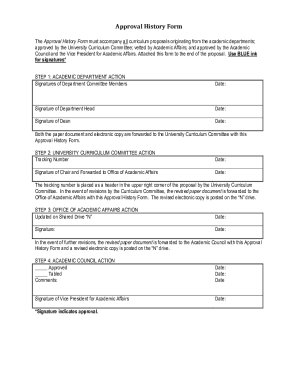 Fillable Online Approval History Form Fax Email Print - pdfFiller