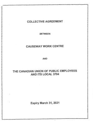 Fillable Online collective agreement - Province of Manitoba Fax Email Print - pdfFiller