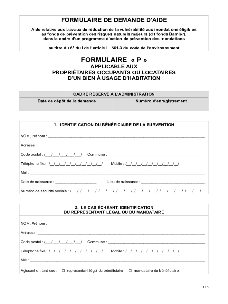 Fillable Online dossier de demande de subvention au titre du fond de ... Fax Email Print - pdfFiller