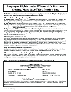 Fillable Online dwd wi Employee Rights under Wisconsin s Business ...