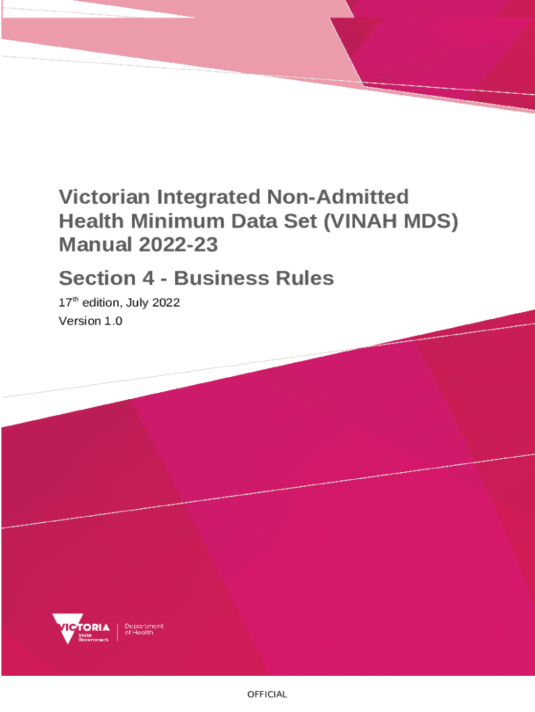 Victorian Integrated Non-Admitted Health Minimum Data Set (VINAH MDS ...