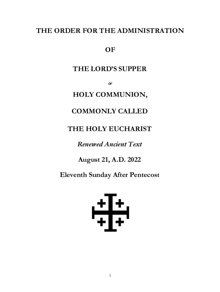 Fillable Online The Eleventh Sunday After Pentecost: Holy Eucharist (Rite I) Fax Email Print ...