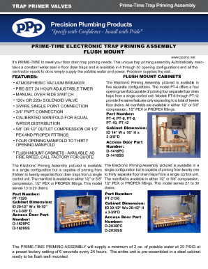 Fillable Online TRAP PRIMER VALVES Prime-Time Trap Priming Assembly Fax ...