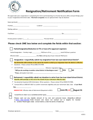 Fillable Online . Employee Resignation Retirement Form Fax Email Print ...