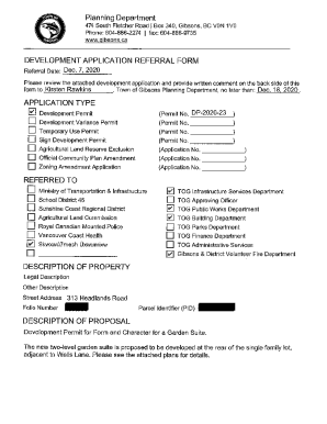 Fillable Online Development Application Referral Form Fax Email Print ...