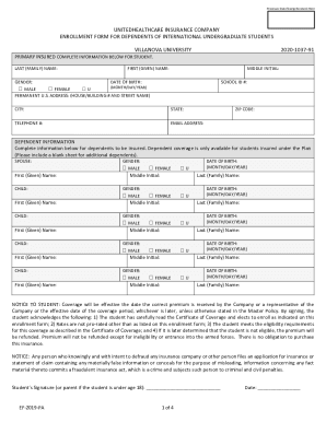 Fillable Online 2020-2021 Student Injury and Sickness Plan for ...