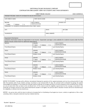 Fillable Online unitedhealthcare insurance company continuation ...