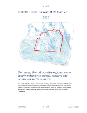 Fillable Online 2020 Central Florida Water Initiative Regional Water ...
