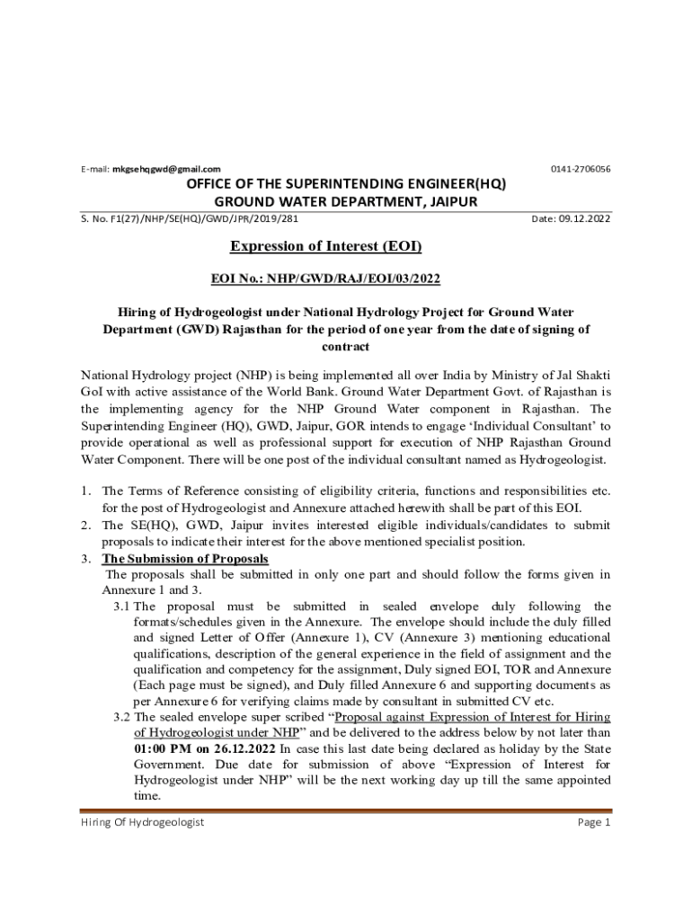 Fillable Online office of the superintending engineer(hq) ground water ...