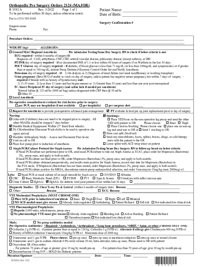 Fillable Online The A-to-Z Guide to Preoperative Evaluation in ...
