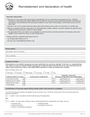 Fillable Online Veterans' Group Life Insurance Reinstatement ...