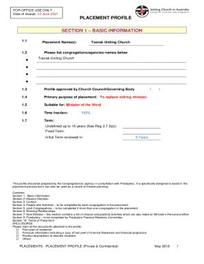 Fillable Online Placement Profile Form Fax Email Print - pdfFiller