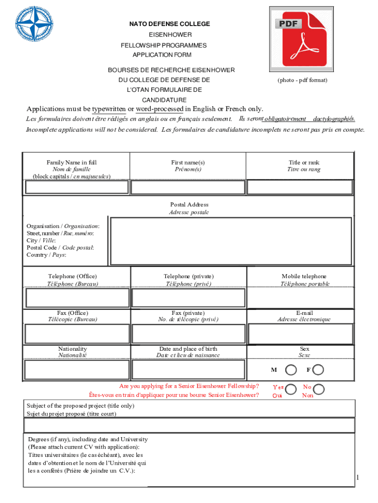 Fillable Online Fellowship Application Form Fax Email Print - pdfFiller