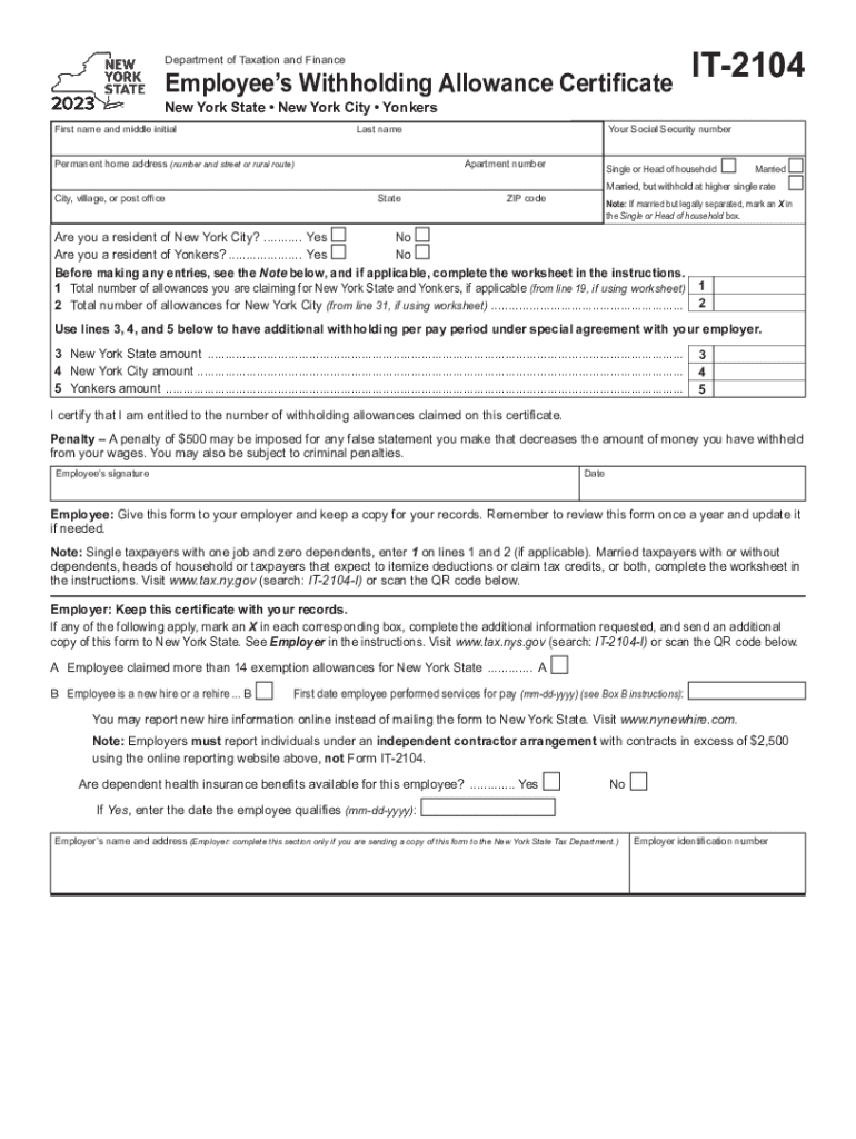 Fillable Online STATE Employee's Withholding Allowance Certificate Fax ...