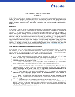 Fillable Online covid-19 testing: pcr/naat consent form lifelabs lp ...