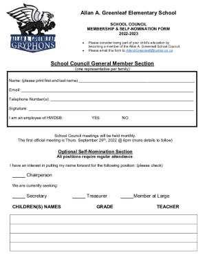 Fillable Online School Council Form Fax Email Print - pdfFiller