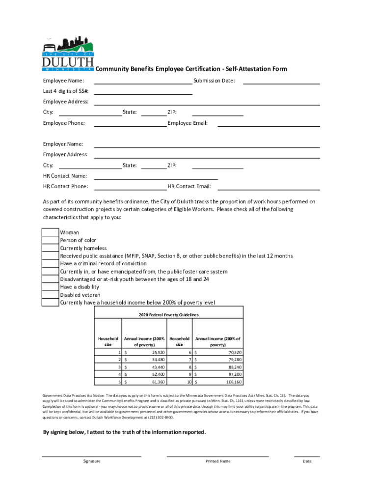 Fillable Online Self Attestation Form - Maryland Department of Labor ...