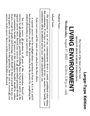 Fillable Online Effect of Readability on Living Environment Regents ...